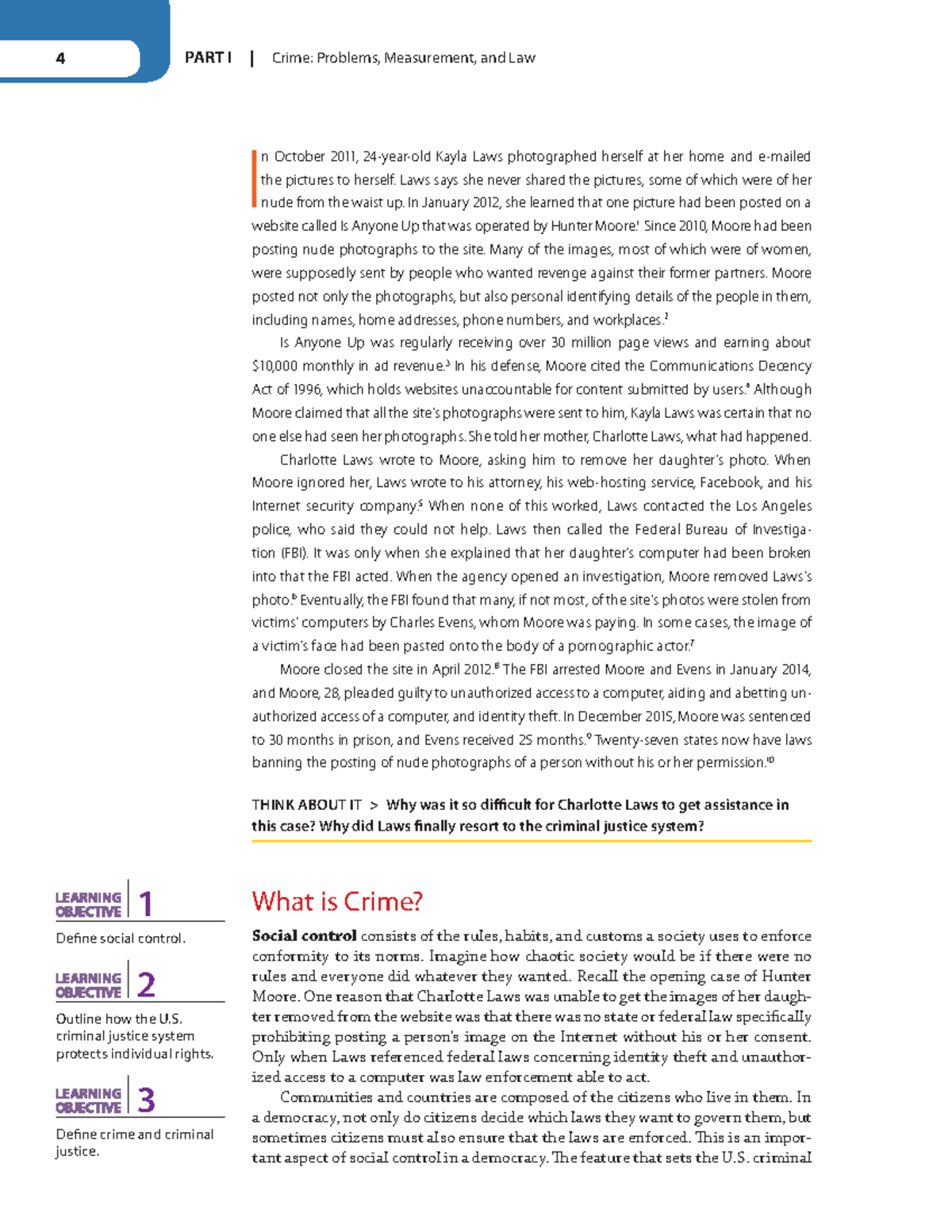 Chapter 1 (pp 4-16) - 4 PART I | Crime: Problems, Measurement, and Law ...