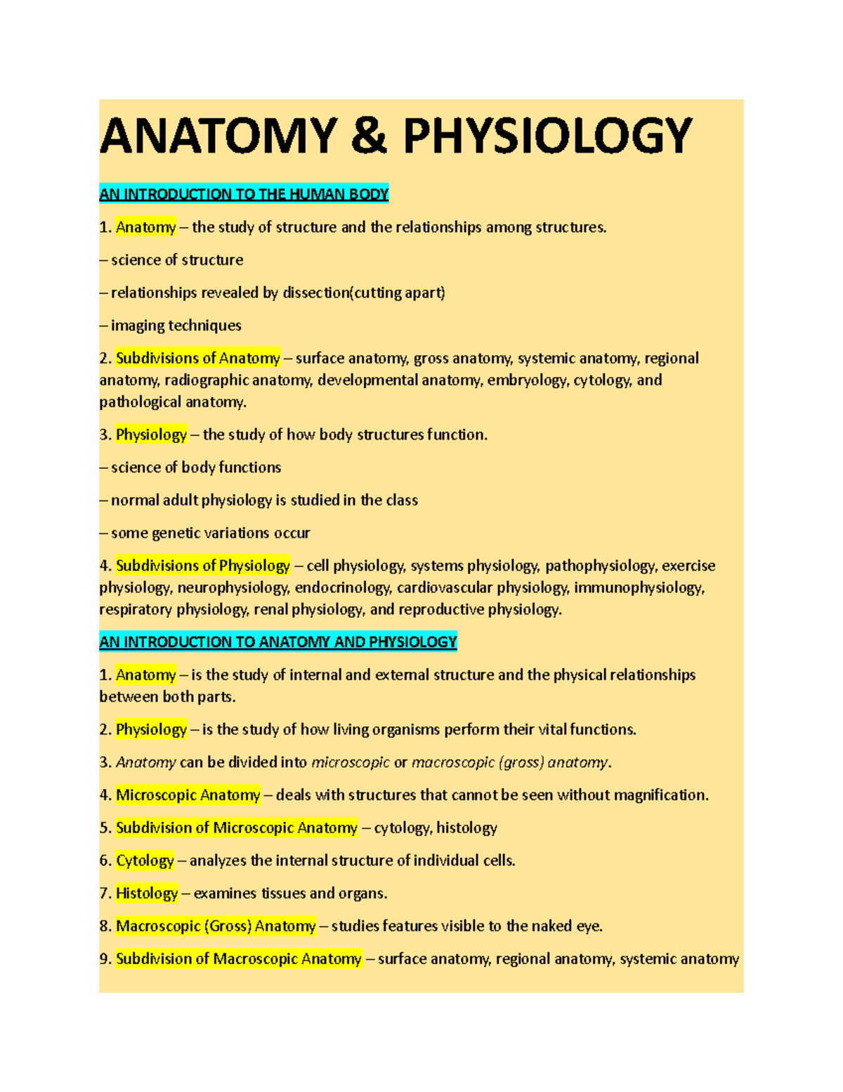 SCI212[ Reviewer]Anatomy and Physiology - ANATOMY & PHYSIOLOGY AN ...