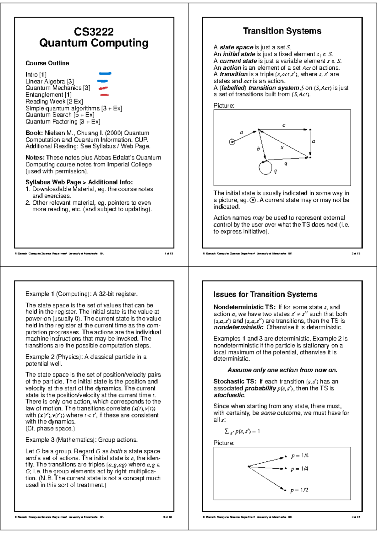 Quantum Computing Notes - R. Banach, Computer Science Department ...
