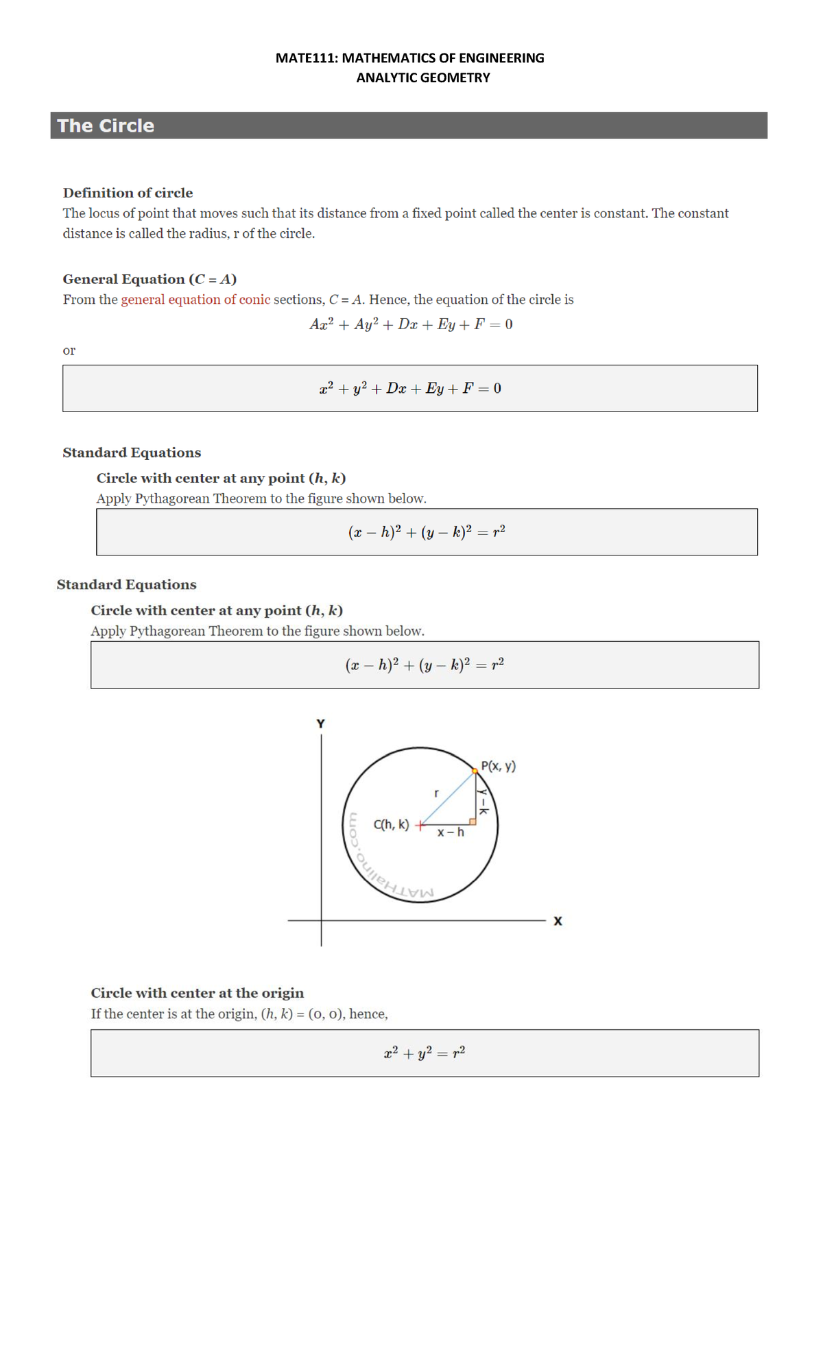 Circles-1 - All about circles and its formula - Plane And Spherical ...