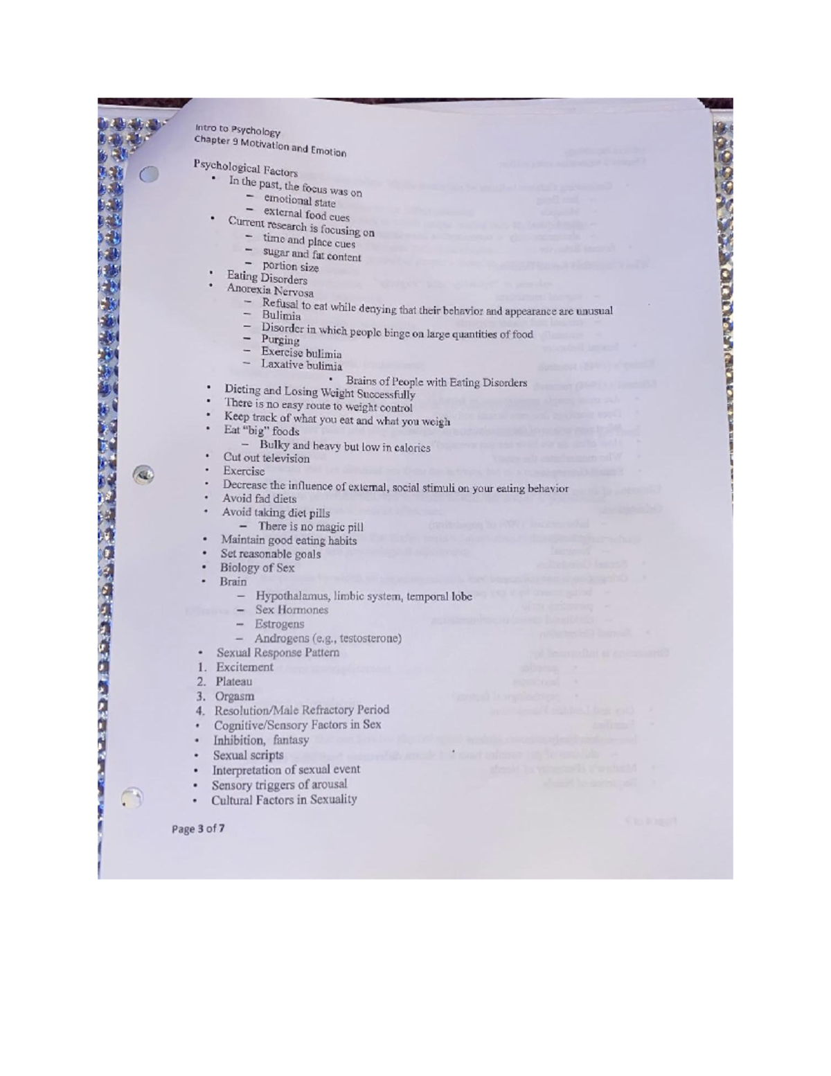 9-3 - Intro to Psych. Chapter 9: Motivation and Emotion. Part 1. Taught ...