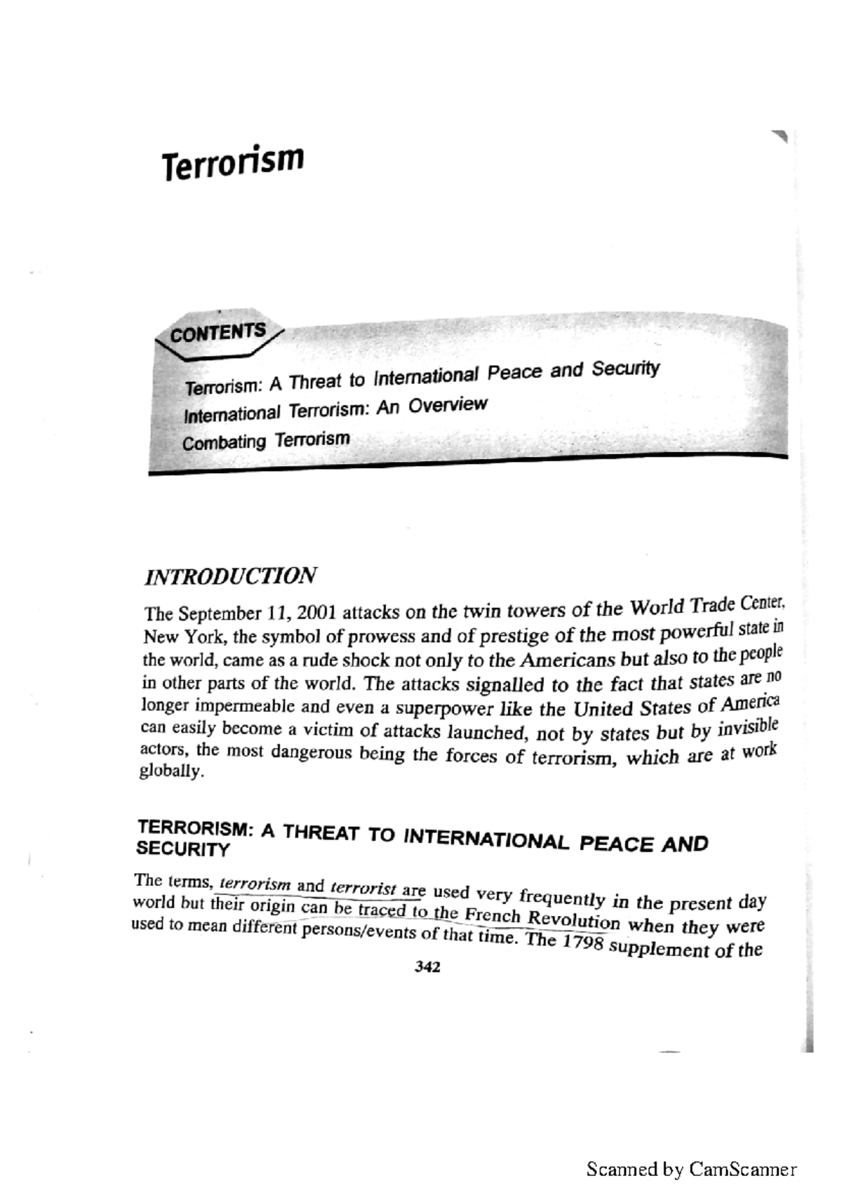 Terrorism - notes - International Law - Studocu
