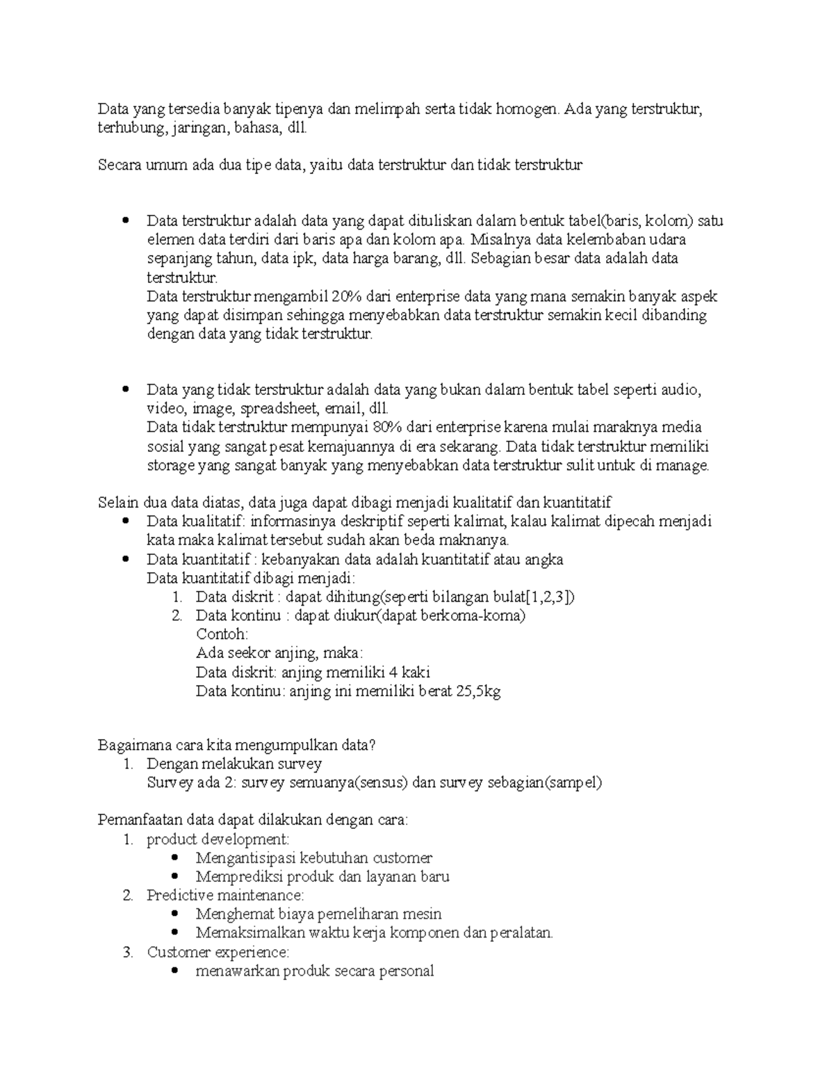 Data Terstruktur dan Data tidak Terstruktur - Data yang tersedia banyak ...