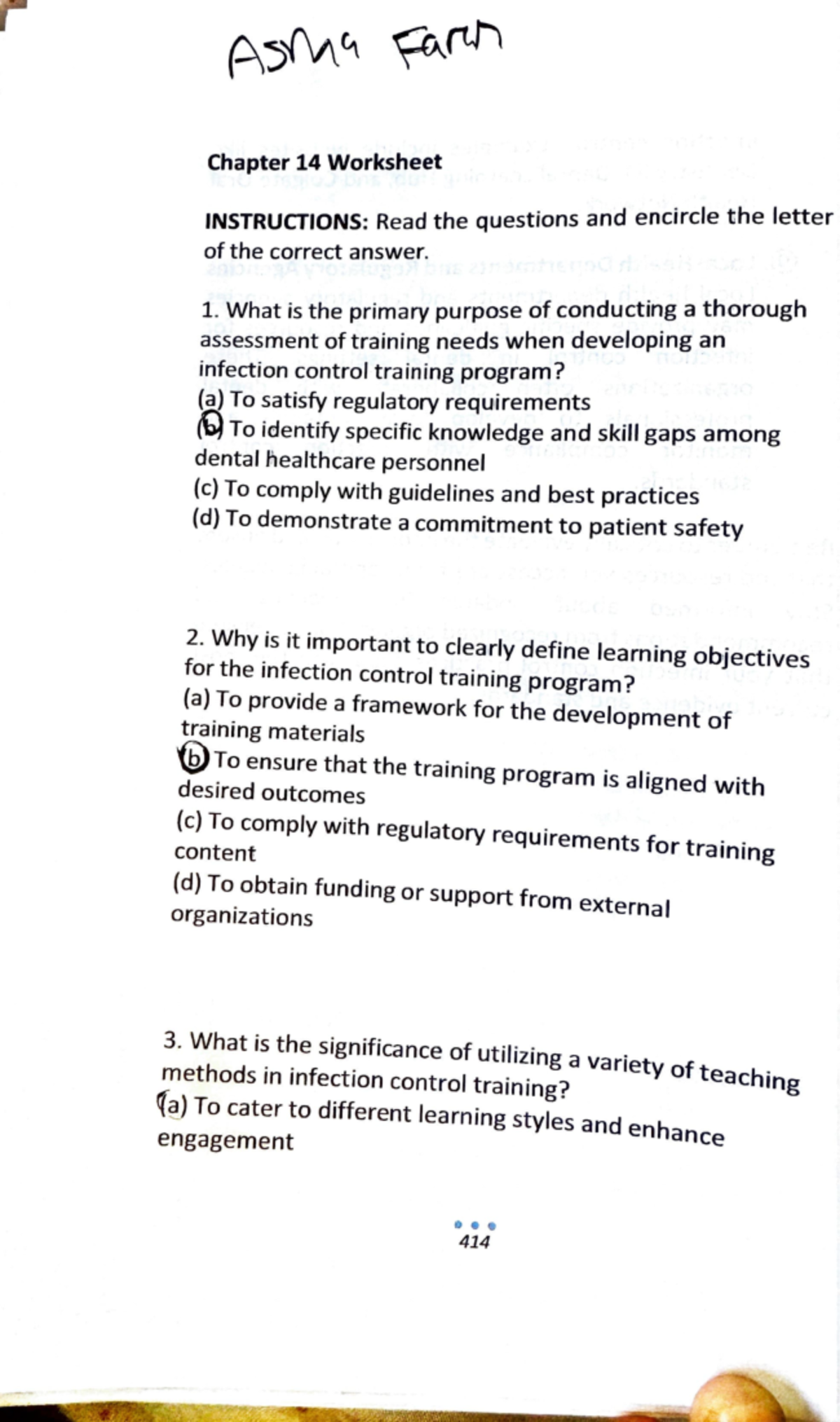 Chapter 14 - It’s a textbook workbook on infection control in dentistry ...