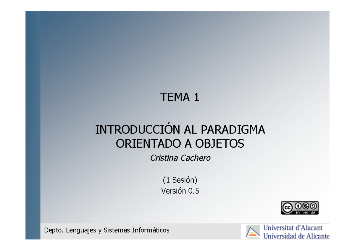 Introducción poo - Ejemplos - TEMA 1 INTRODUCCIÓN AL PARADIGMA ...