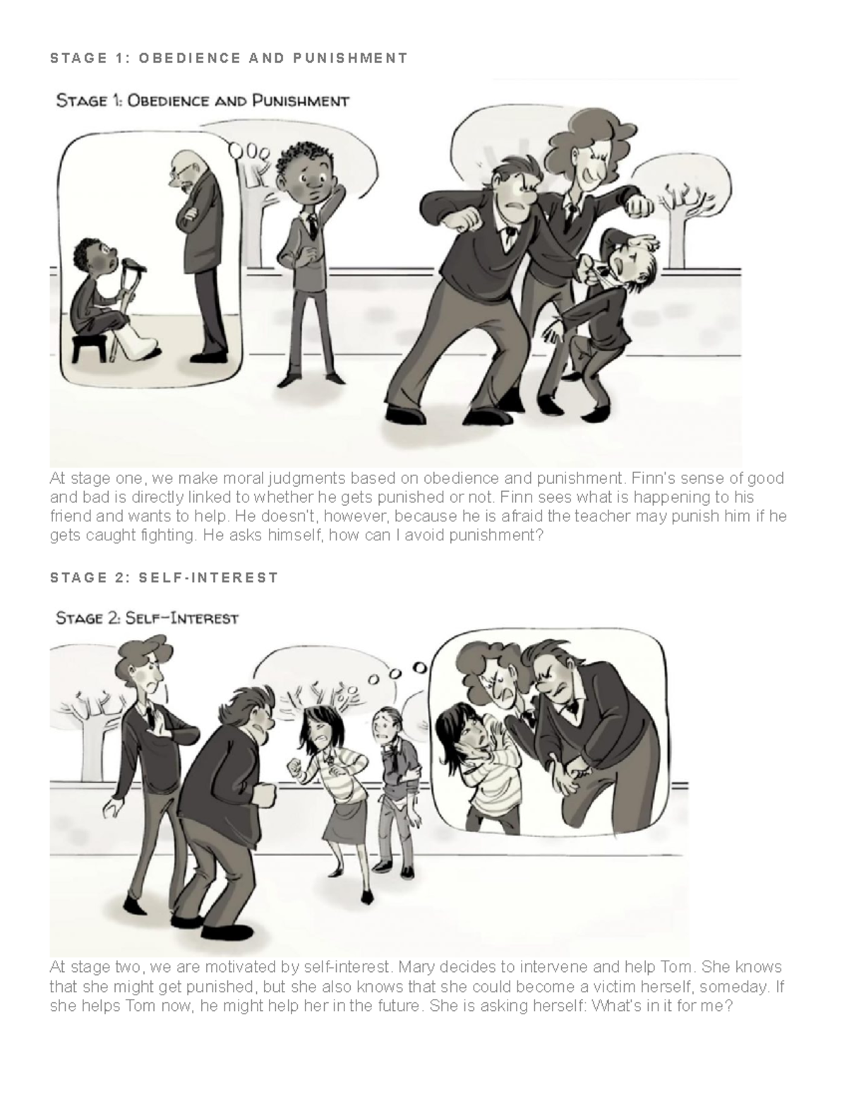 Kohlberg notes: the stages of moral development - STAGE 1: OBEDIENCE ...