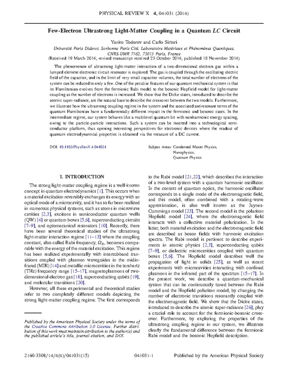 Phys Rev X - Few-Electron Ultrastrong Light-Matter Coupling in a ...