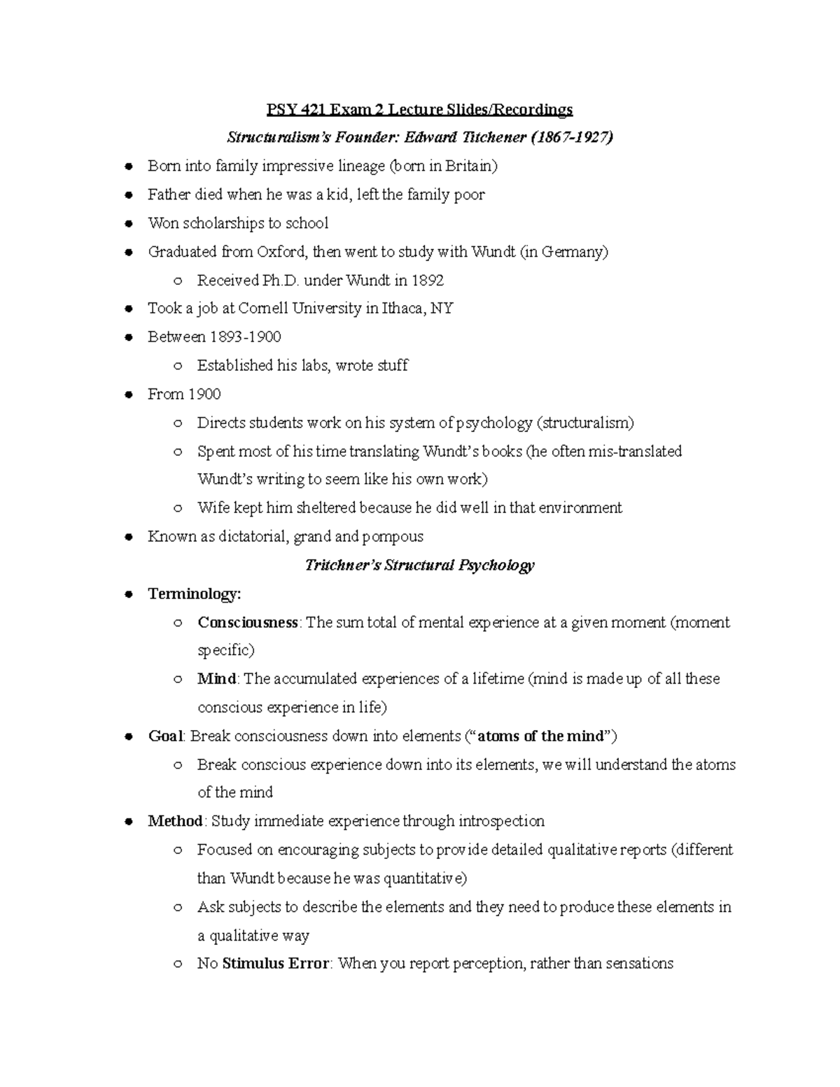 PSY Exam 2 Lectures NOTES - PSY 421 Exam 2 Lecture Slides/Recordings ...