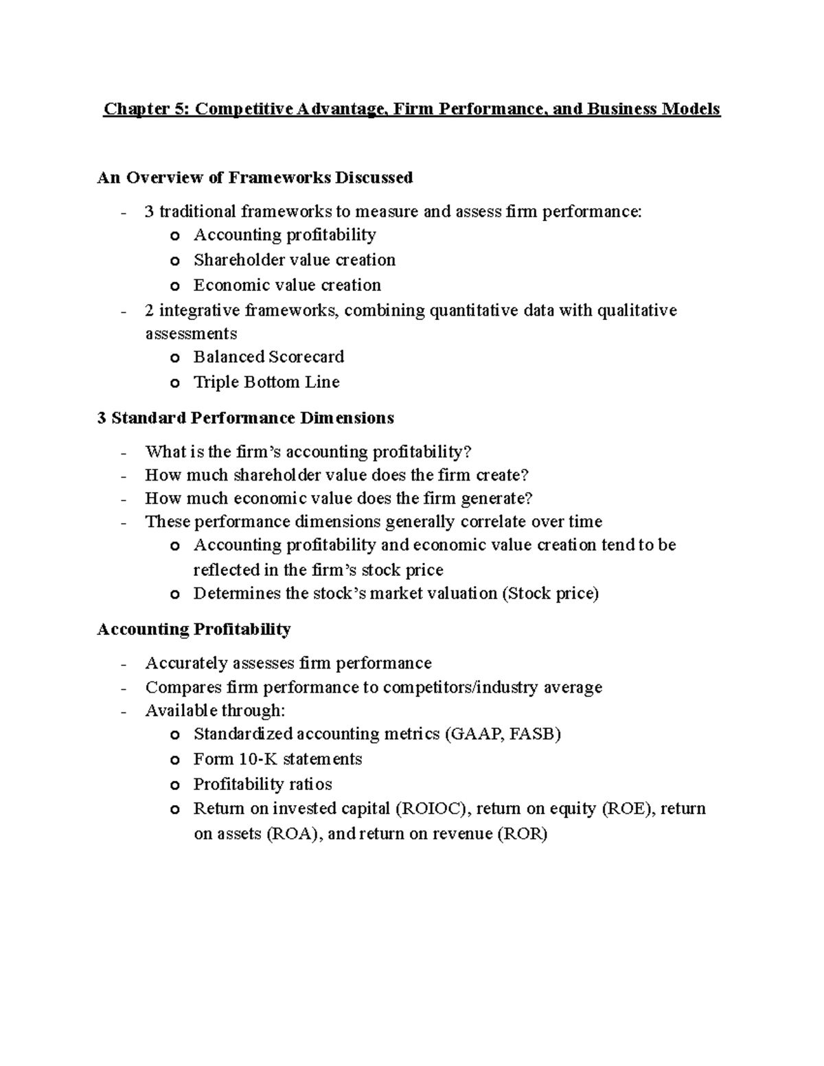 2021 – BGEN 499 Capstone - Chapter 5 Notes - Chapter 5: Competitive ...