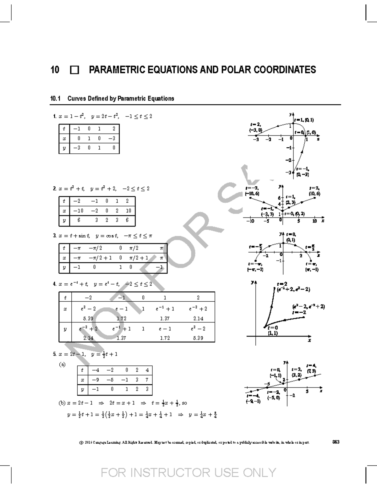Chapter 10 CSM - Practice problems - NOT FOR SALE 10 PARAMETRIC ...