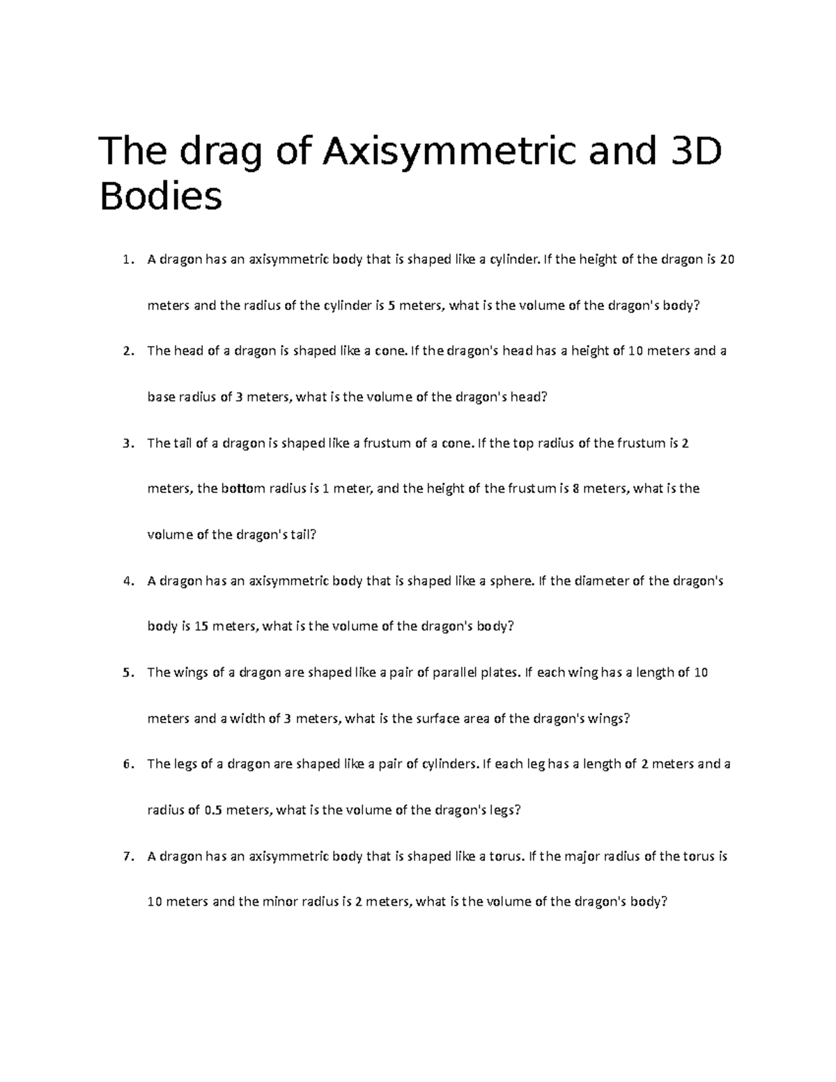 The Drag Of Axisymmetric And 3d Bodies The Drag Of Axisymmetric And