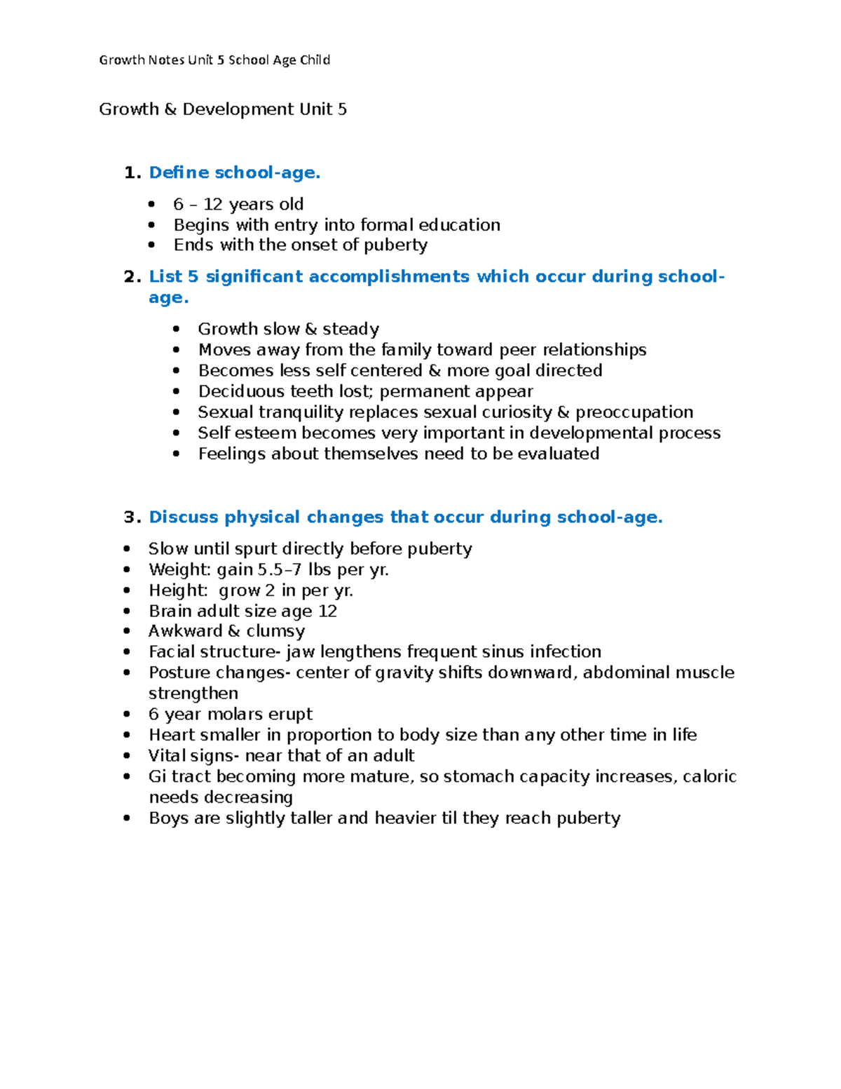 Growth Unit 5 missouri practical nurse course - Growth & Development ...