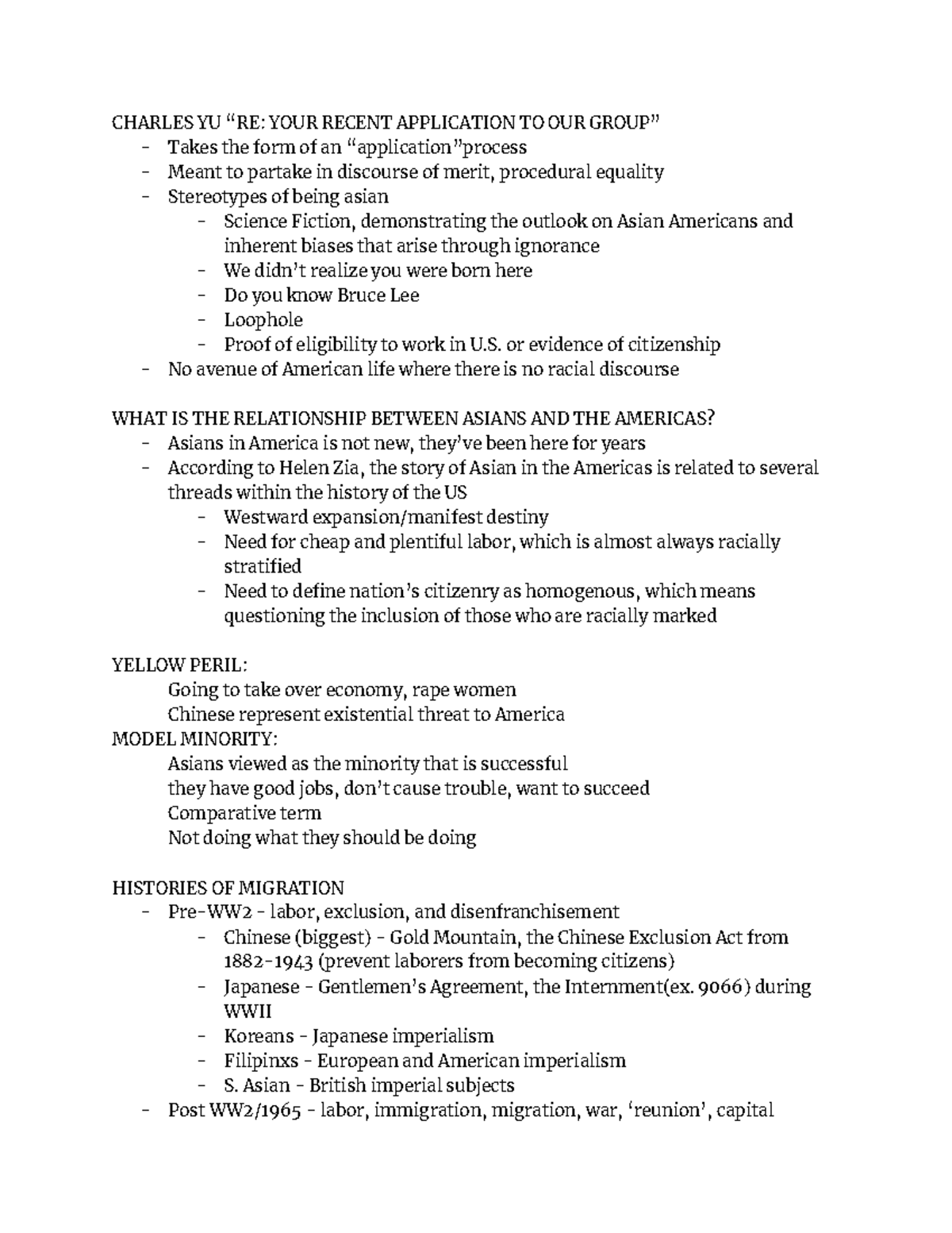 What is Asian American Identity - CHARLES YU “RE: YOUR RECENT ...