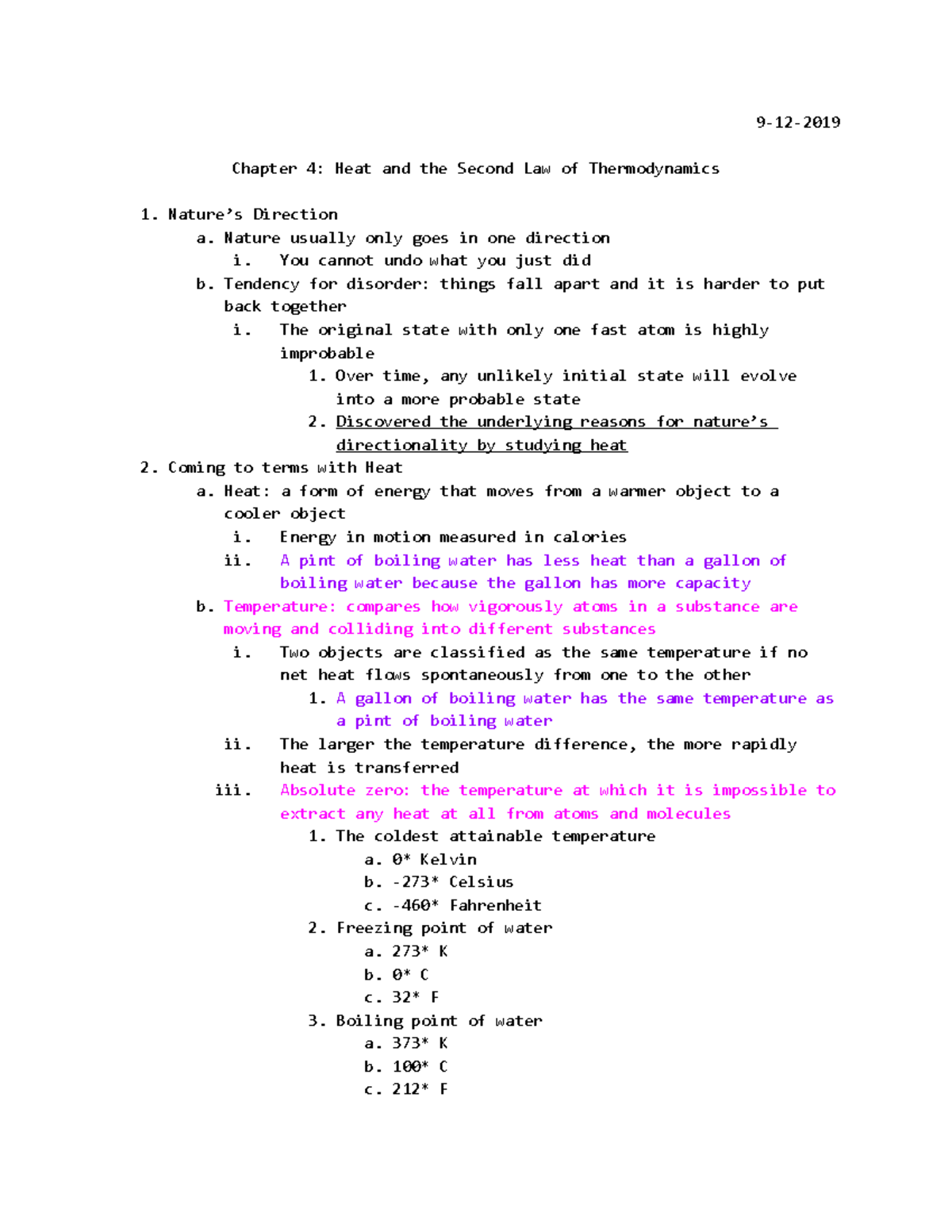 Chapter 4 - Heat and the Second Law of Thermodynamics - 9-12- Chapter 4 ...
