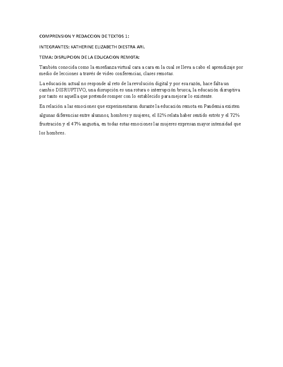 Comprension Y Redaccion DE Textos 1 - COMPRENSION Y REDACCION DE TEXTOS ...