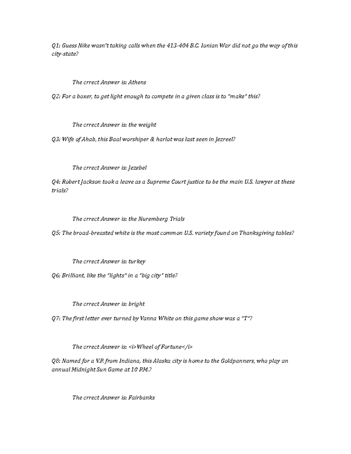 1 Test Prep for RYJY - Era una pratica para un examen - Q1: Guess Nike ...