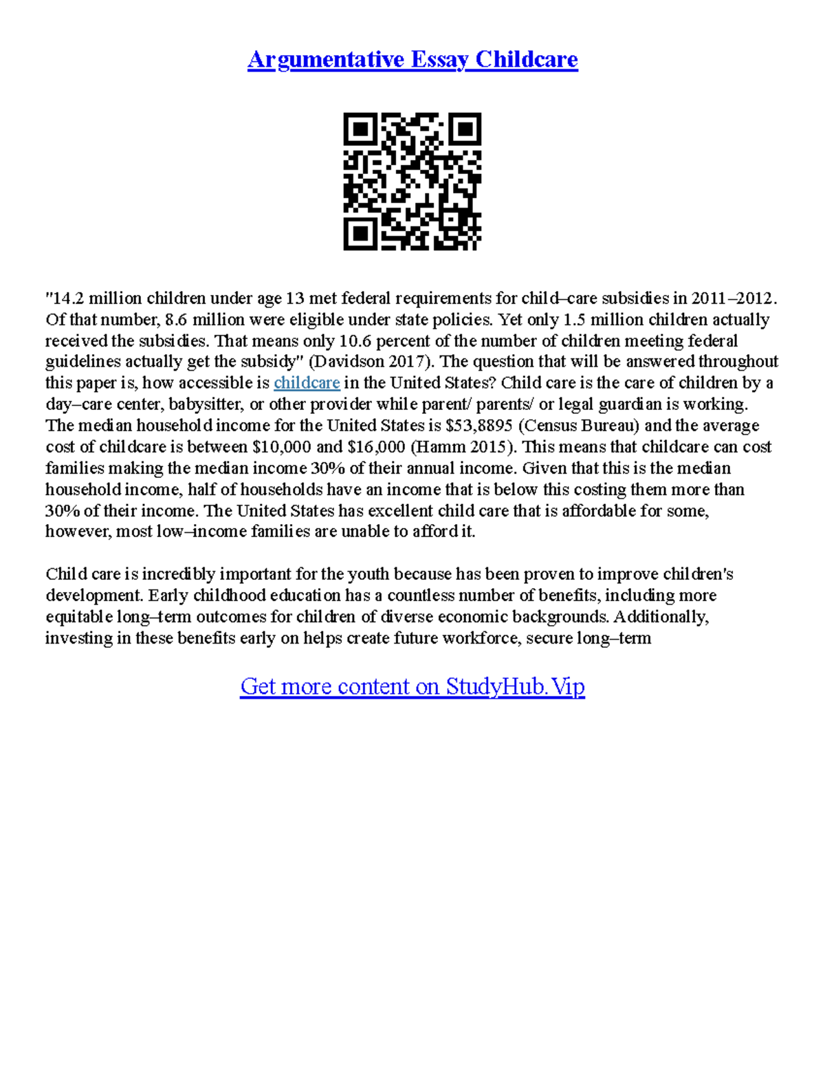 Persuasive Essay Topics For Kids - Argumentative Essay Childcare "14 ...