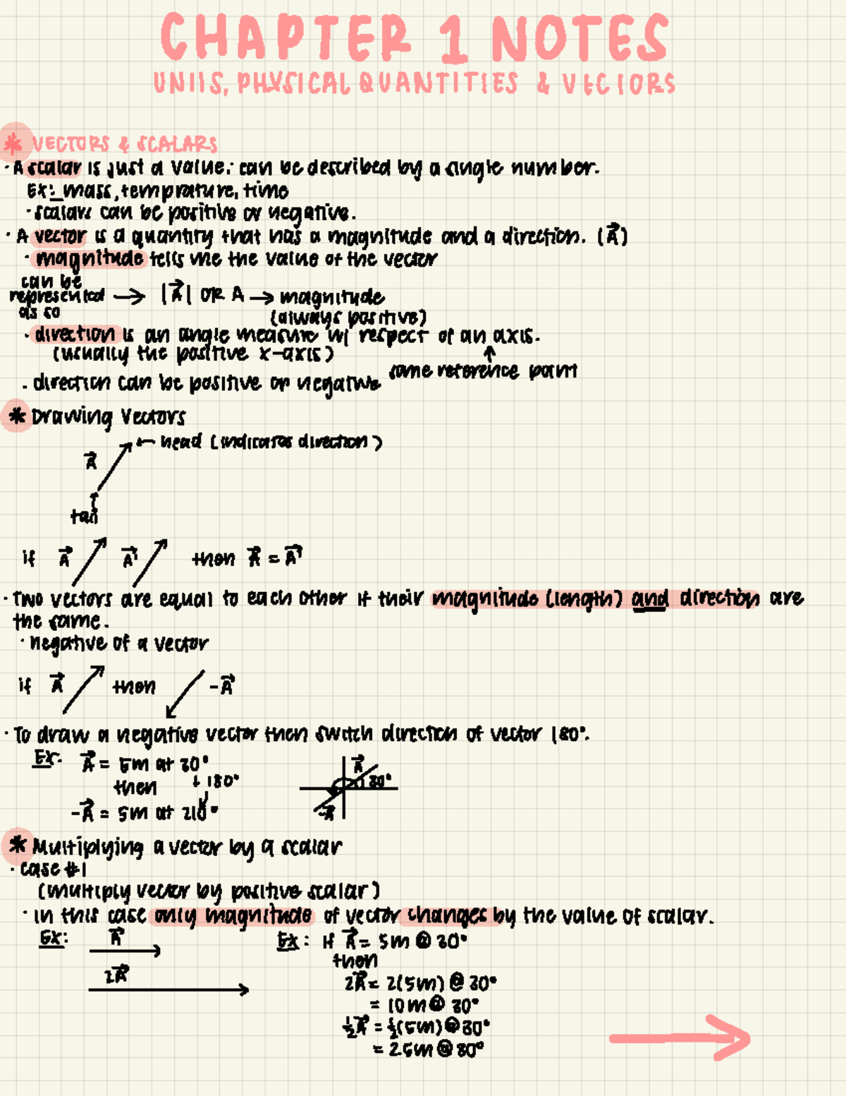 Chapter 1 notes - PHYS 201 - CHAPTER 1 NOTES UNI IS. PHYSICAL ...