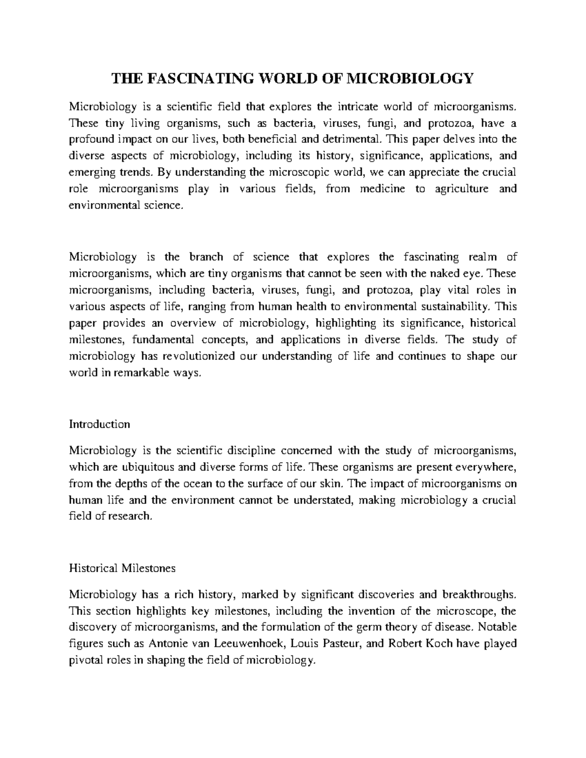 THE Fascinating World OF Microbiology - BIOL1431 - Concorde - Studocu