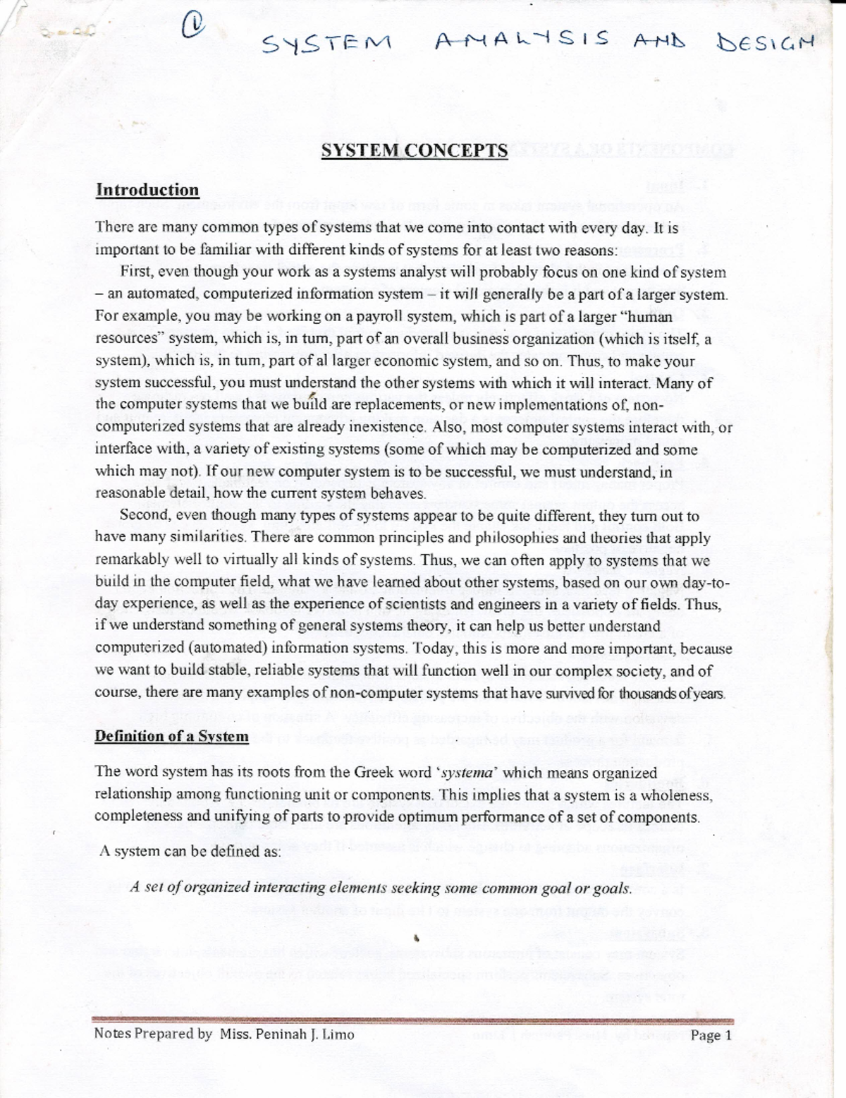 5 System Analysis and Design - 1 SYSTEM AMALYSIS AND DESIGN SYSTEM ...