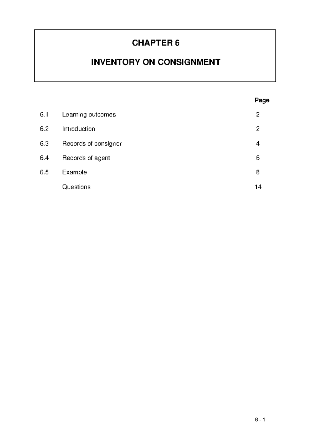 Chapter 6 Notes - INVENTORY ON CONSIGNMENT - CHAPTER 6 .1 Learning ...