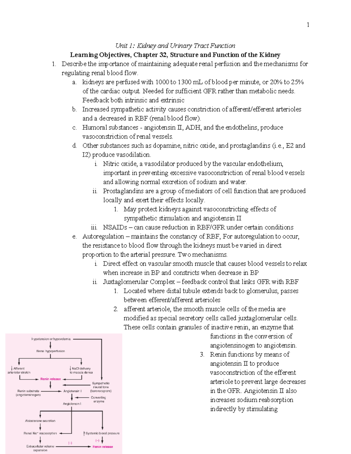 Nurs 317 units 1-4 - Study Notes - Unit 1: Kidney and Urinary Tract ...
