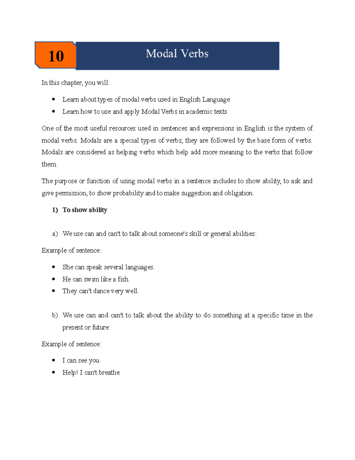 10- Modals (1) - sssswdew - In this chapter, you will: Learn about ...