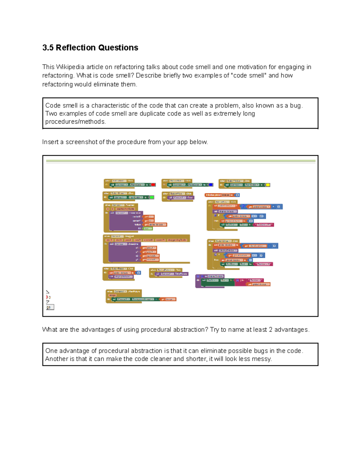 Kaleigh Foito - 3.5 Reflection Questions - 3 Reflection Questions This ...