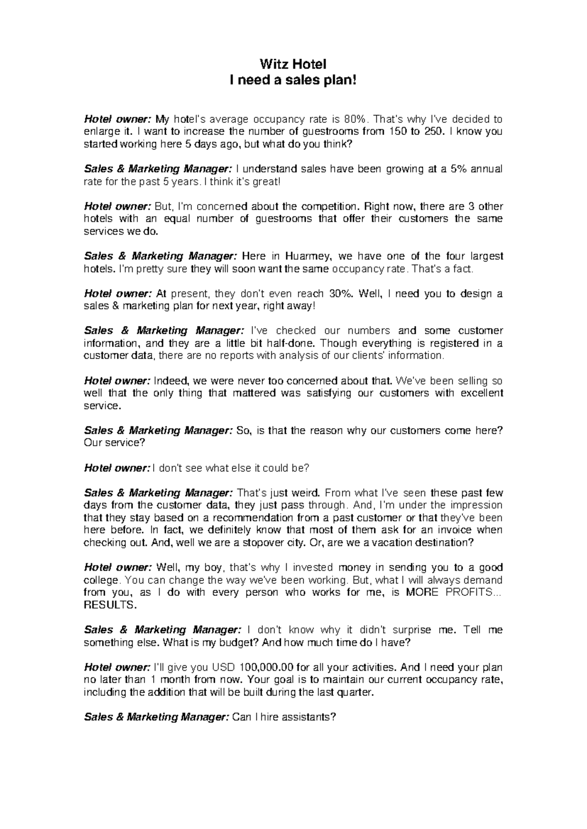 Witz Hotel - 1 Administracion Estrategica Y Competitividad FC1 ...