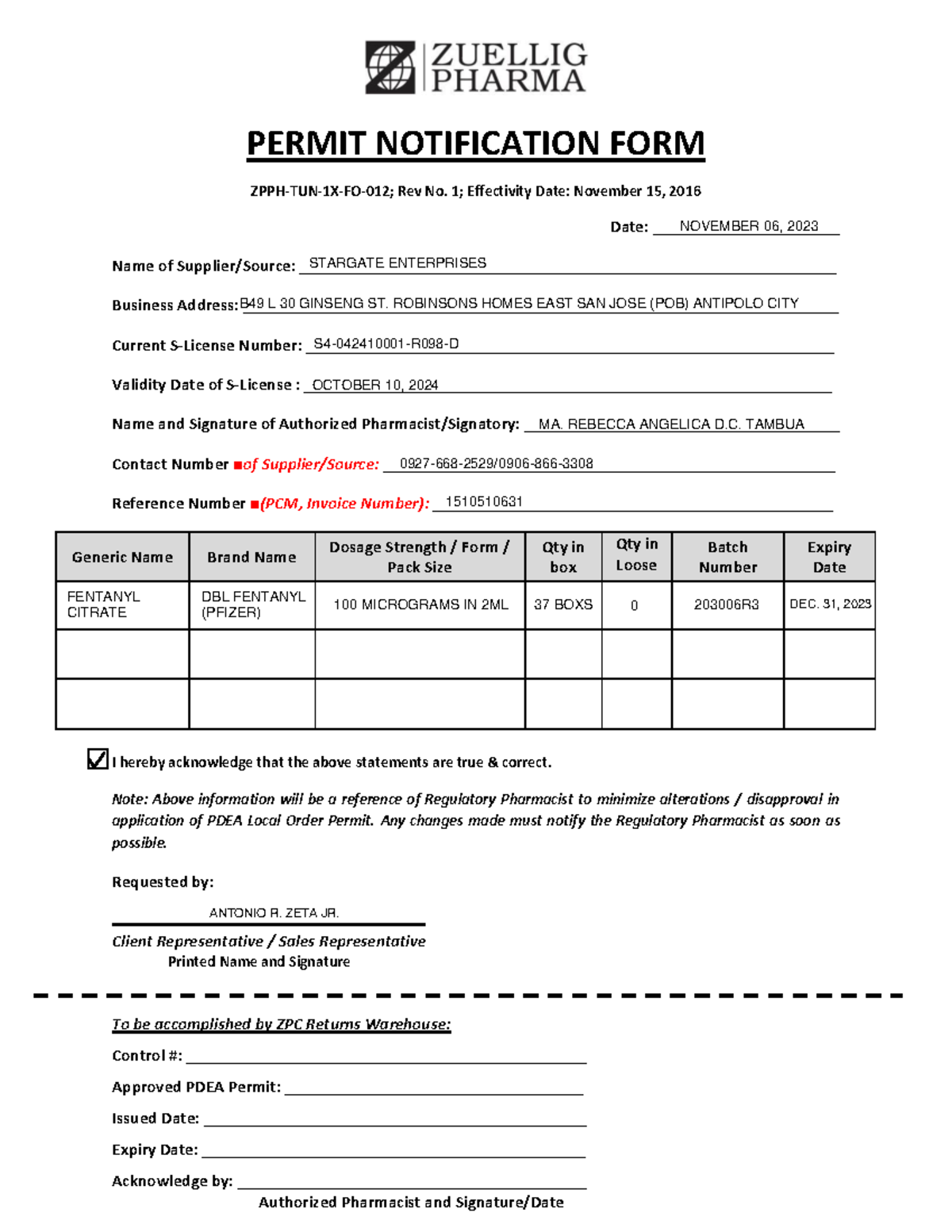 Permit Notification Form (PNF) (003) - PERMIT NOTIFICATION FORM ZPPH ...