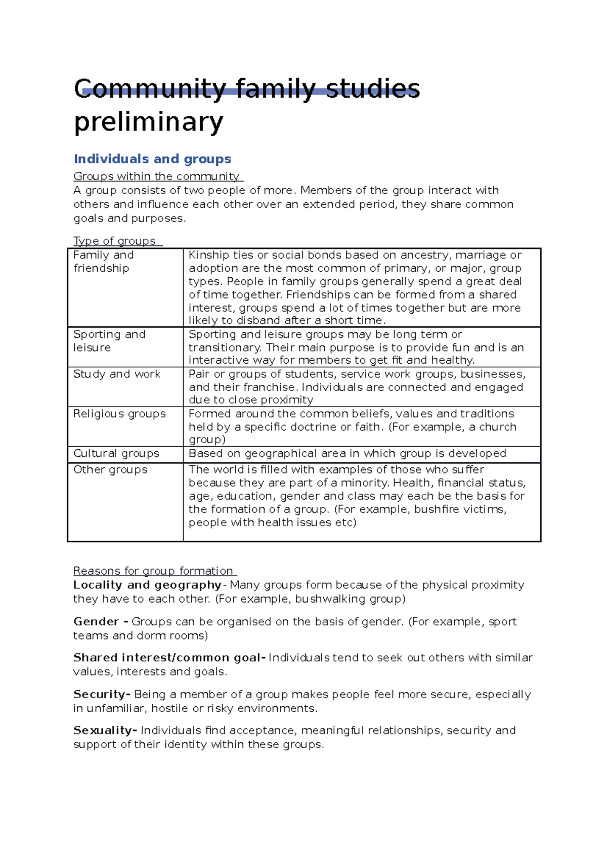 Community family studies preliminary - Copy - Community family studies ...