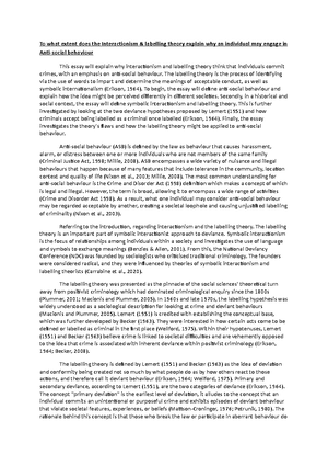 Outline three criticisms of the labelling theory of crime and deviance ...