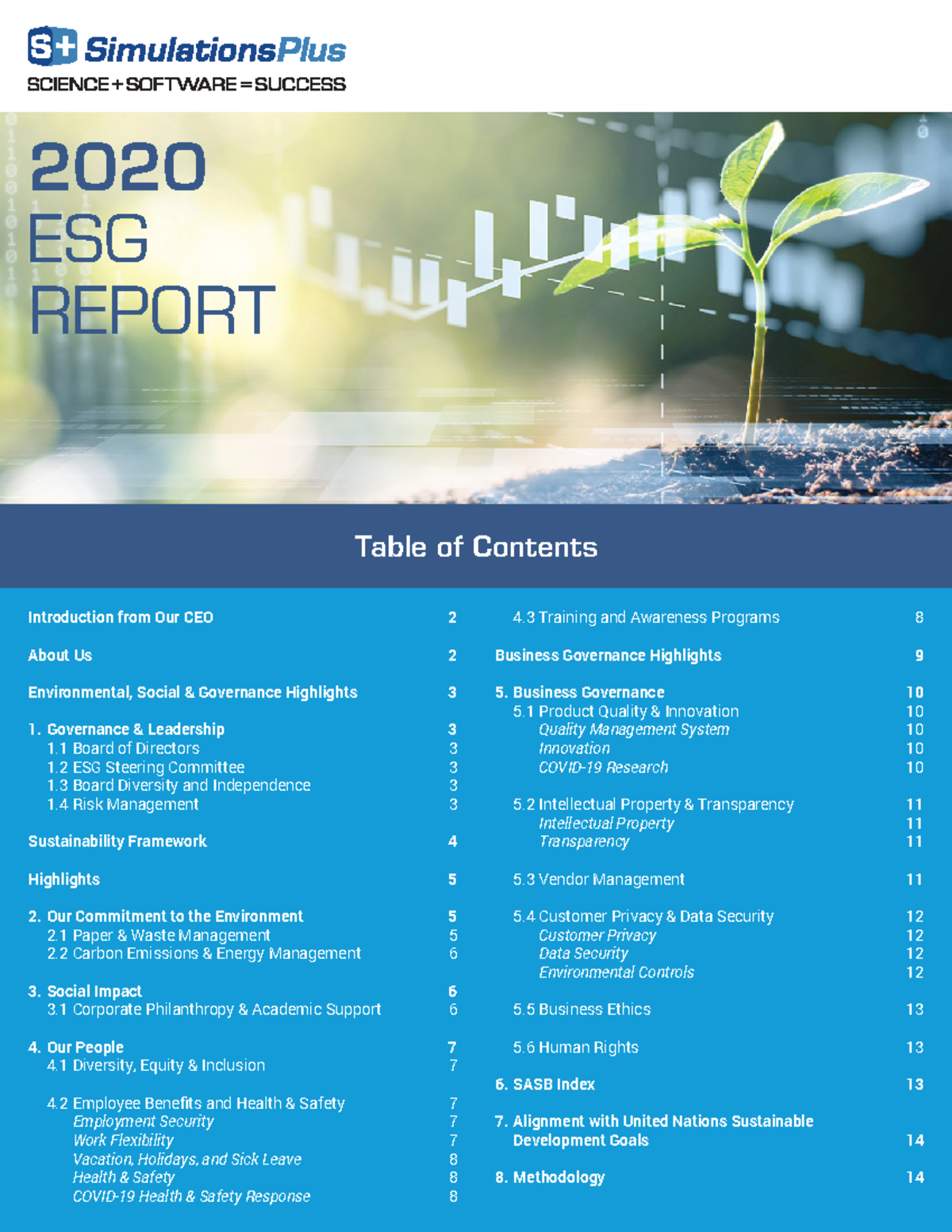 ESG report-1 - Relevant data - ESG REPORT Introduction from Our CEO ...