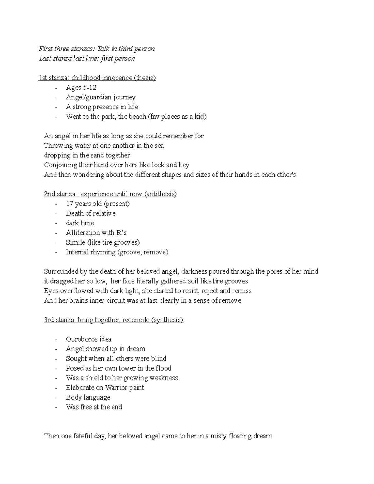Brainstorm Me Poem - fff - First three stanzas: Talk in third person ...