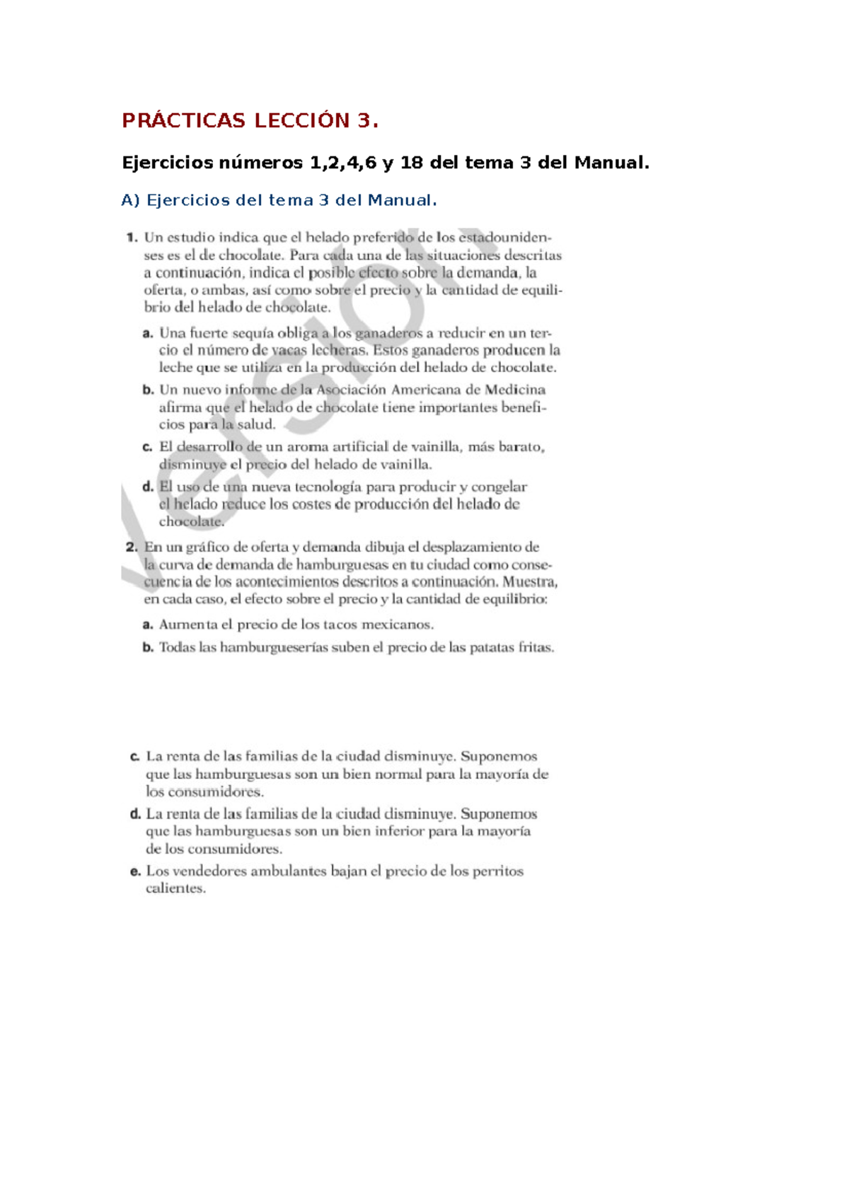 Ejercicios Lección 3 - preparación - PRÁCTICAS LECCIÓN 3. Ejercicios números 1,2,4,6 y 18 del ...