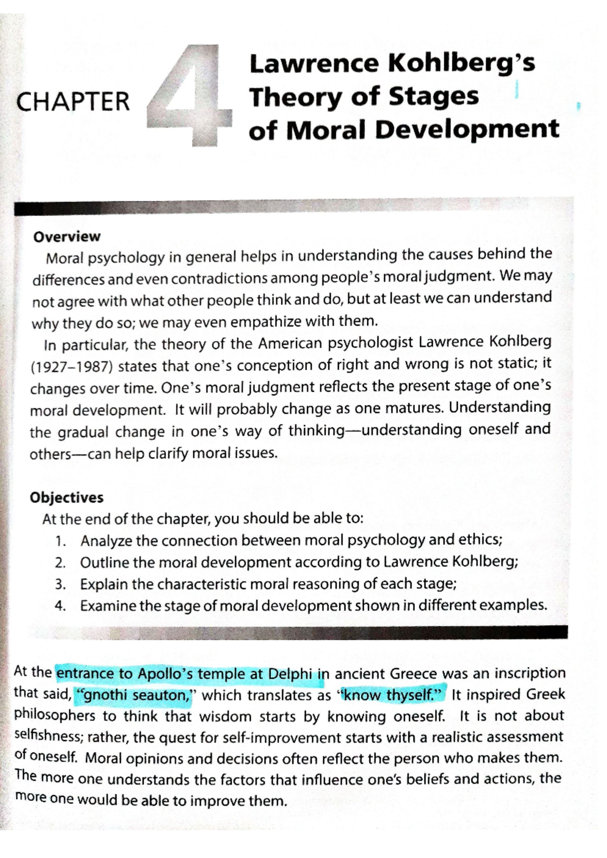 Document-99 - Ethics book - Lawrence CHAPTER Theory of Stages of Moral ...