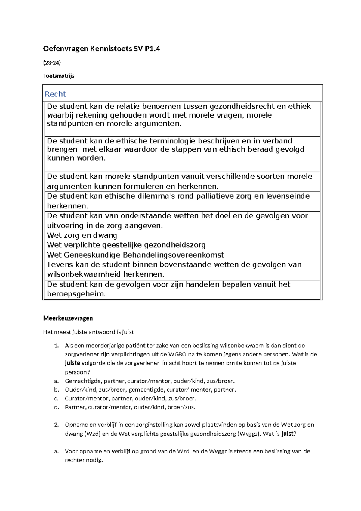 Oefenvragen Kennistoets SV P1.4 23-24 - Oefenvragen Kennistoets SV P1 ...