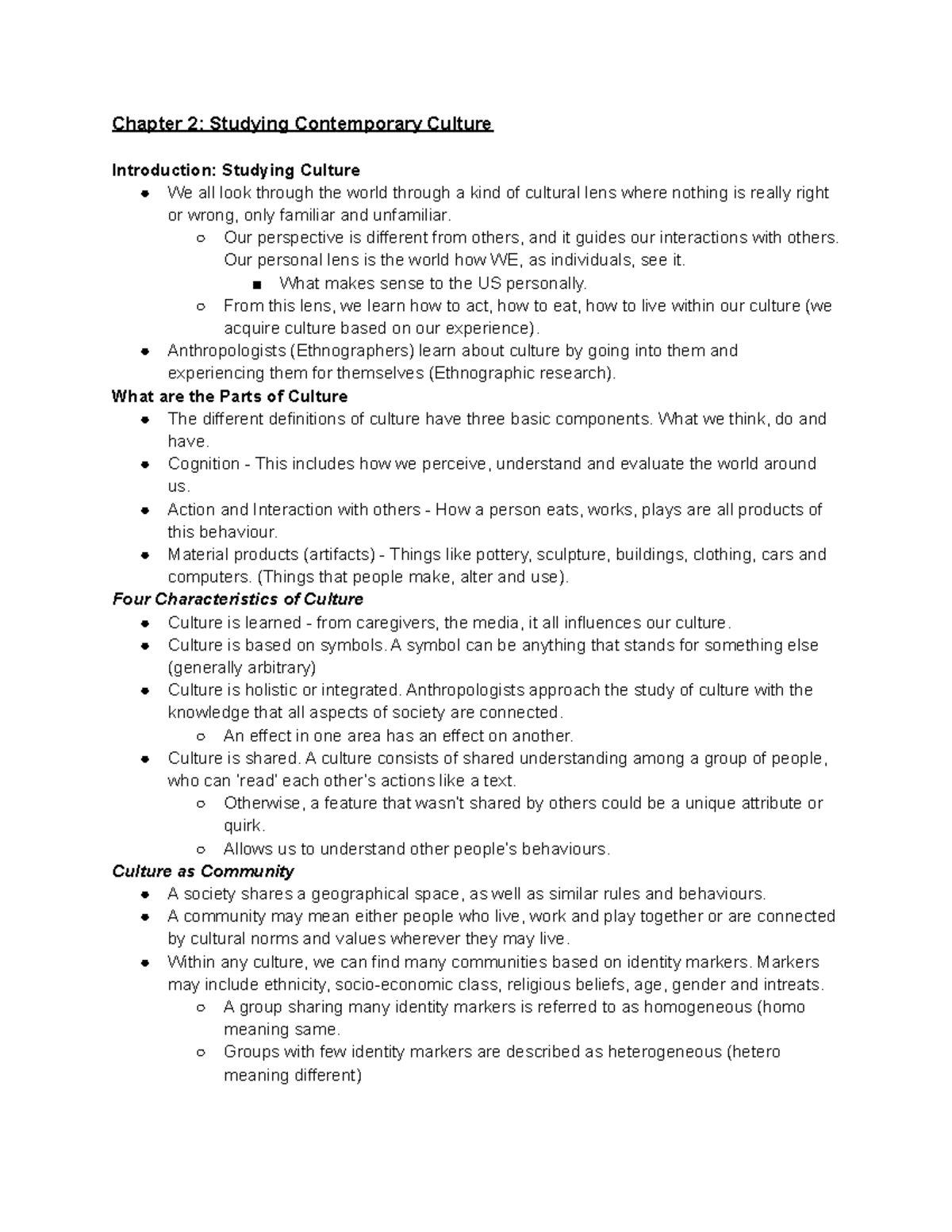 Active Reading Notes - Anthropology (Chapter 2) - Chapter 2: Studying ...