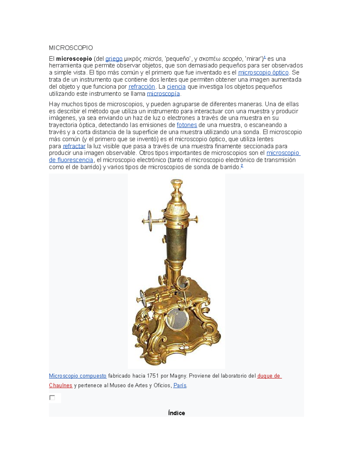 Microscopio - investigacion - MICROSCOPIO El microscopio (del griego ...