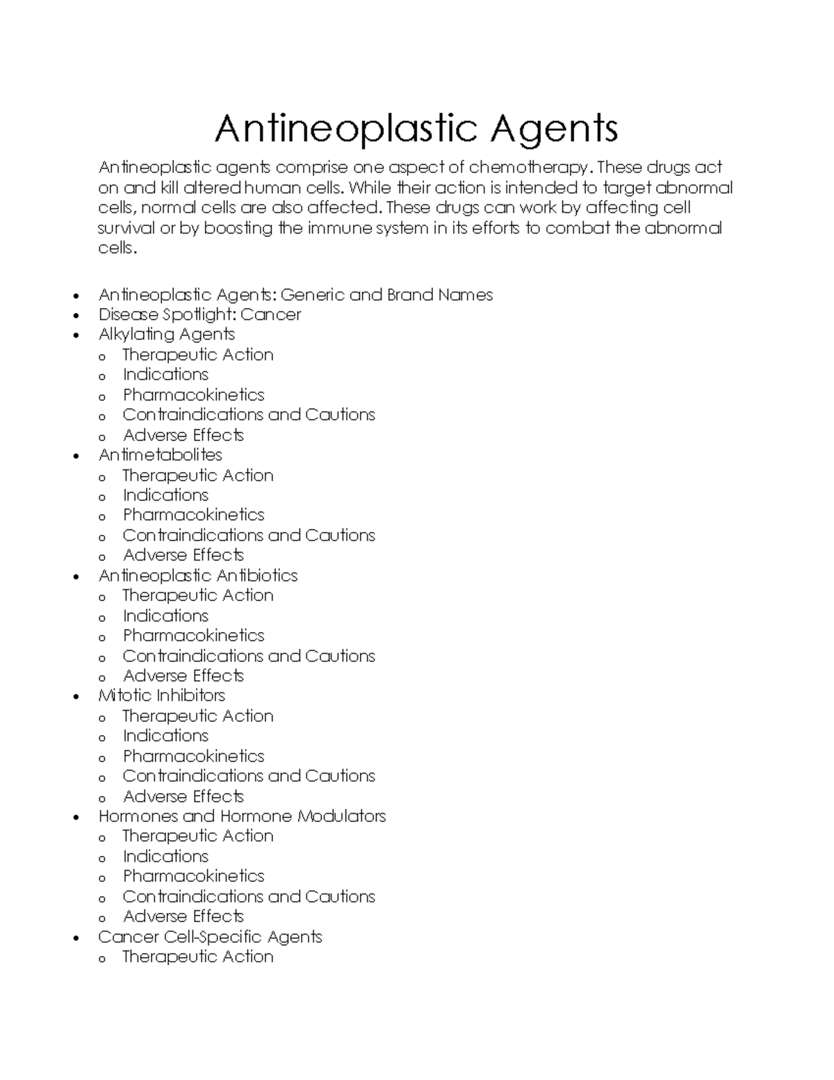 NCM 106 Antineoplastic - Antineoplastic Agents Antineoplastic agents ...