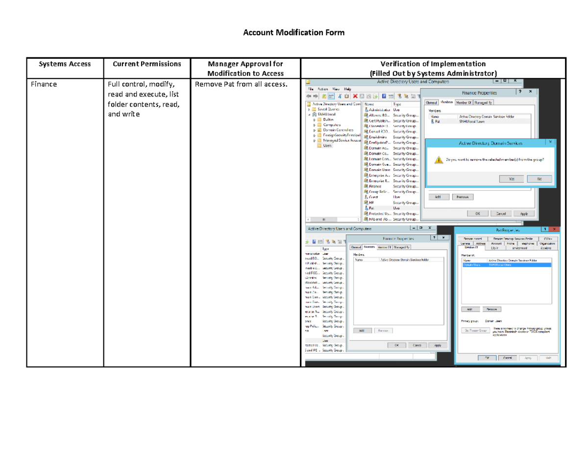 CYB230 Project 1 Sarah Goodno - Account Modification Form Systems ...