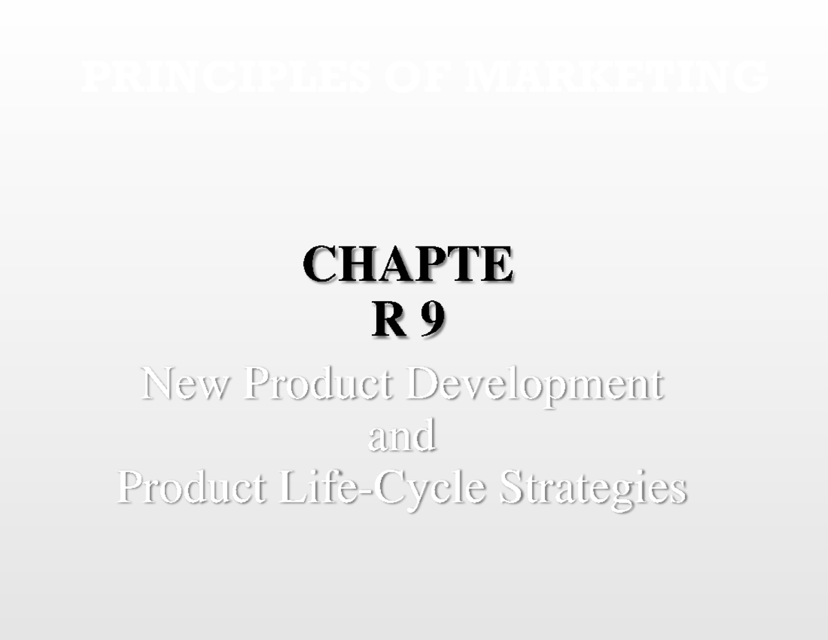 Chap9 PLC - Help Doc - CHAPTE R 9 New Product Development and Product Life-Cycle Strategies ...
