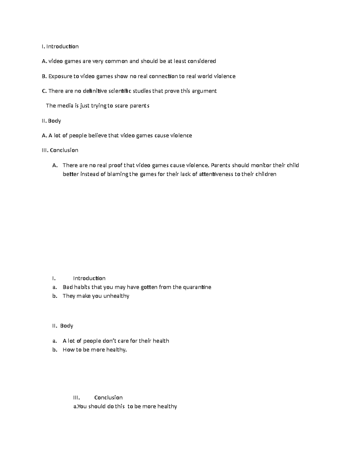 Video games cause violence - I. Introduction A. video games are very ...