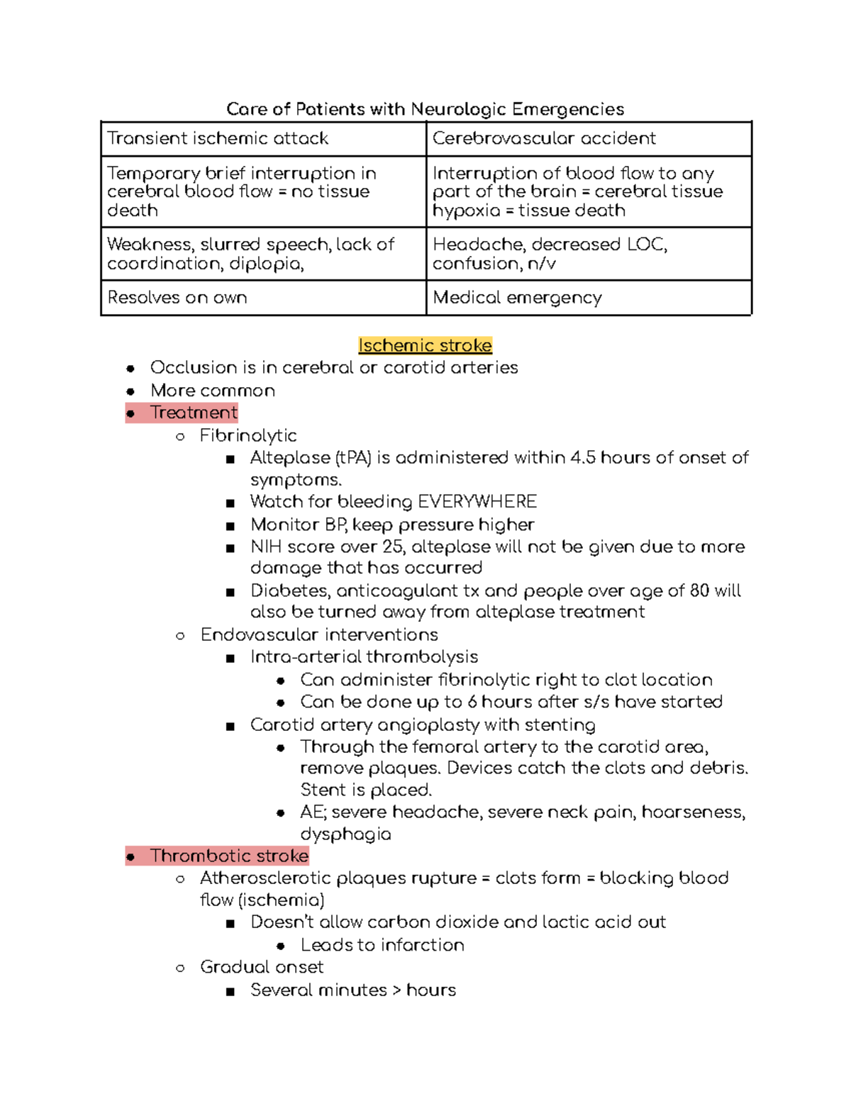 Care of Patients with Neurologic Emergencies - Care of Patients with ...