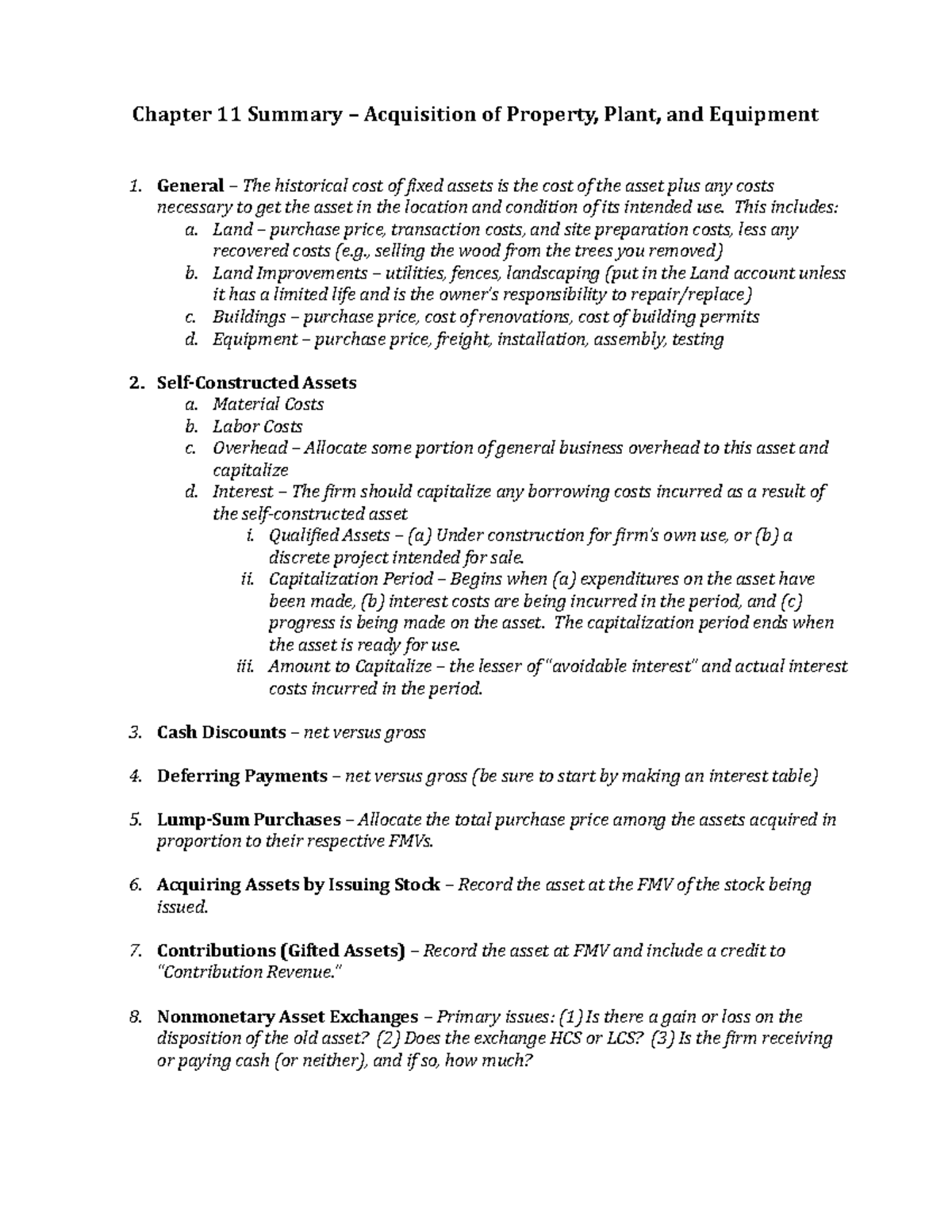 Chapter 11 Summary - Chapter 11 Summary – Acquisition of Property ...