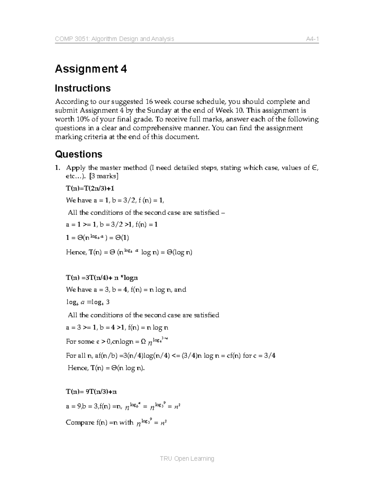 Assignment 4 - Article on Alogrithms - COMP 3051: Algorithm Design and ...