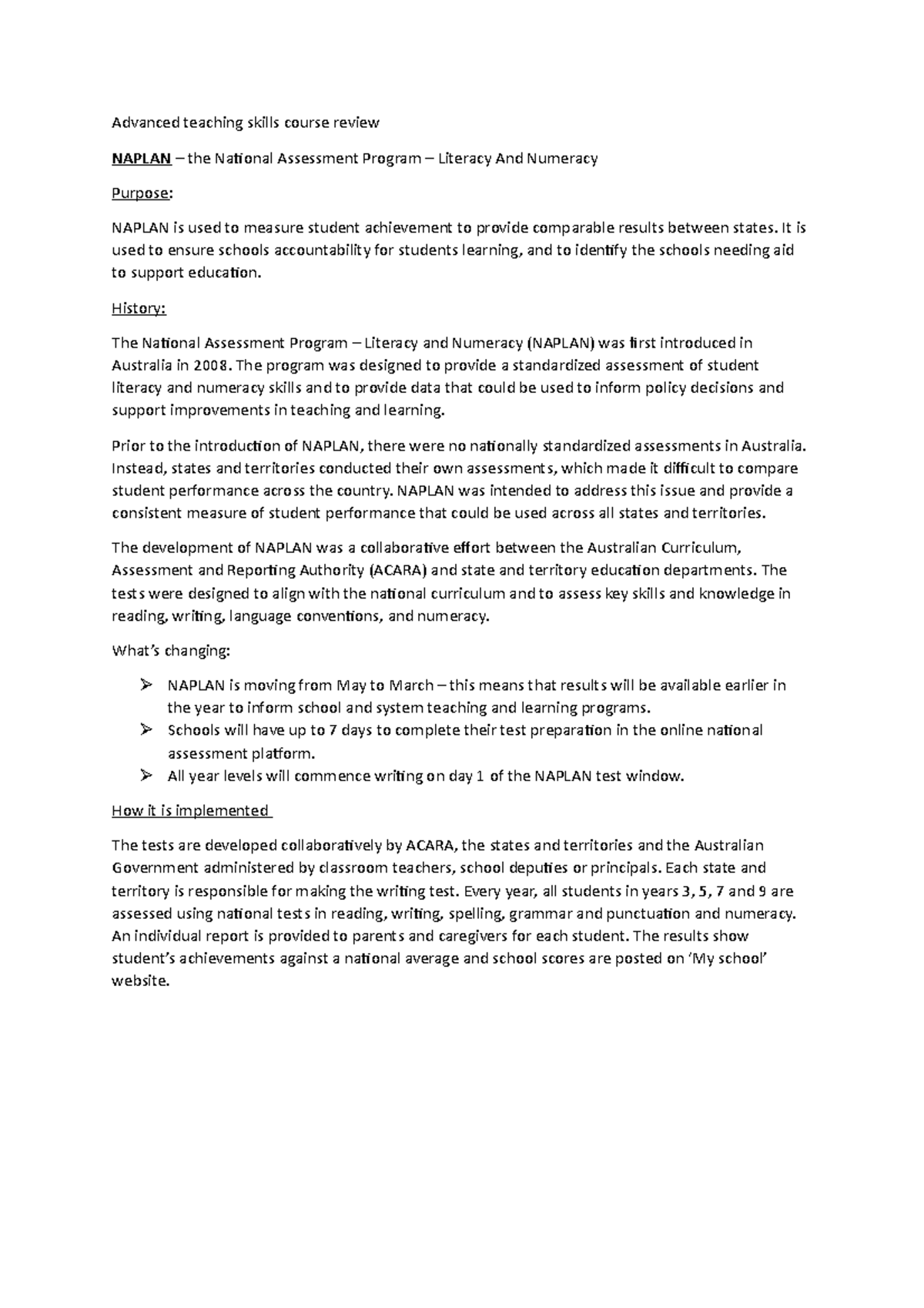 Advanced teaching skills course review - It is used to ensure schools ...