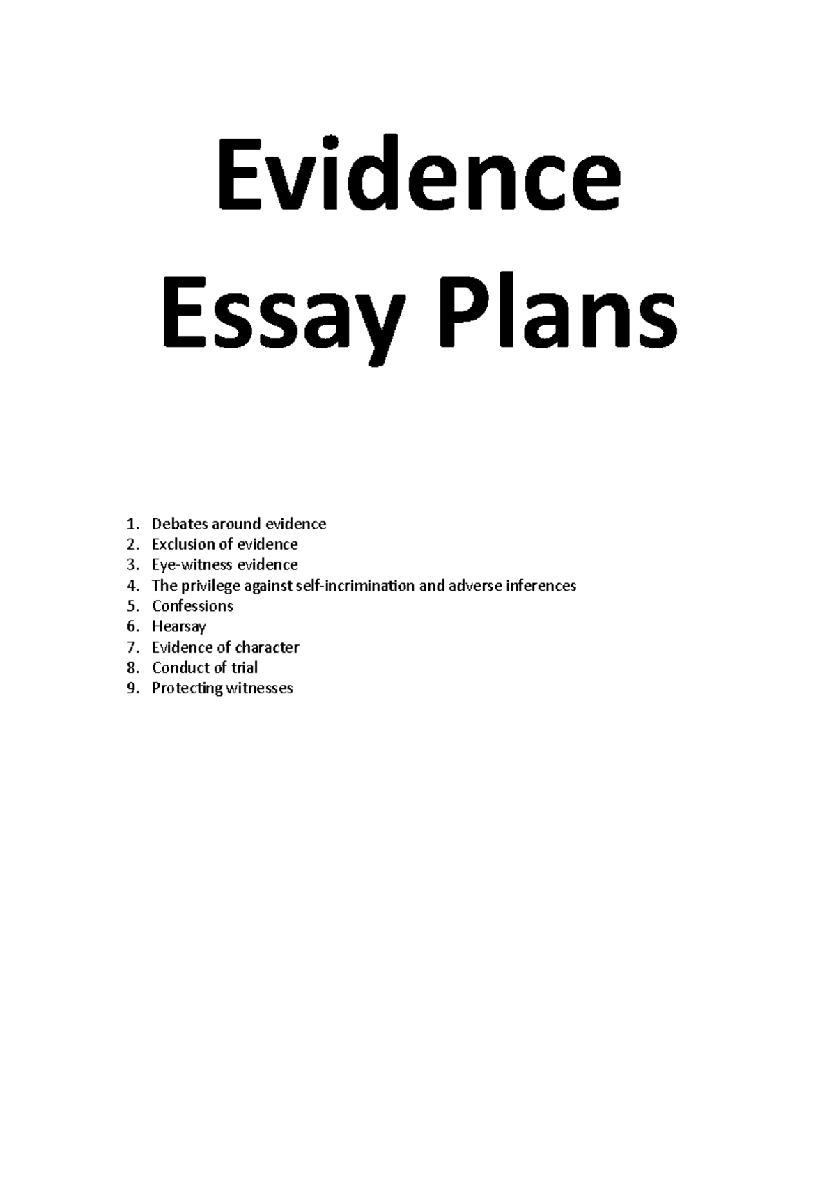 Evidence Essay Plans - Grade: 1 - Evidence Essay Plans Debates around ...