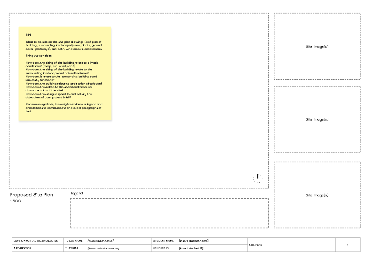 ET - Page 1 - Site Plan - [insert student ID] [insert student name ...