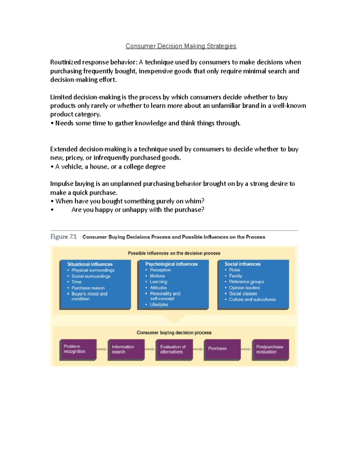 Intro Marketing WEEK 9 - Consumer Decision Making Strategies Routinized ...